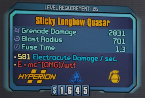 Quasar (Borderlands 2)/Variant Chart | Borderlands Wiki | Fandom