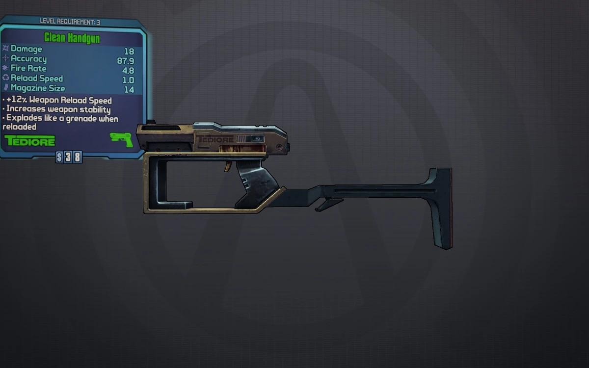 Handgun (Tediore)/Variant Chart | Borderlands Wiki | Fandom