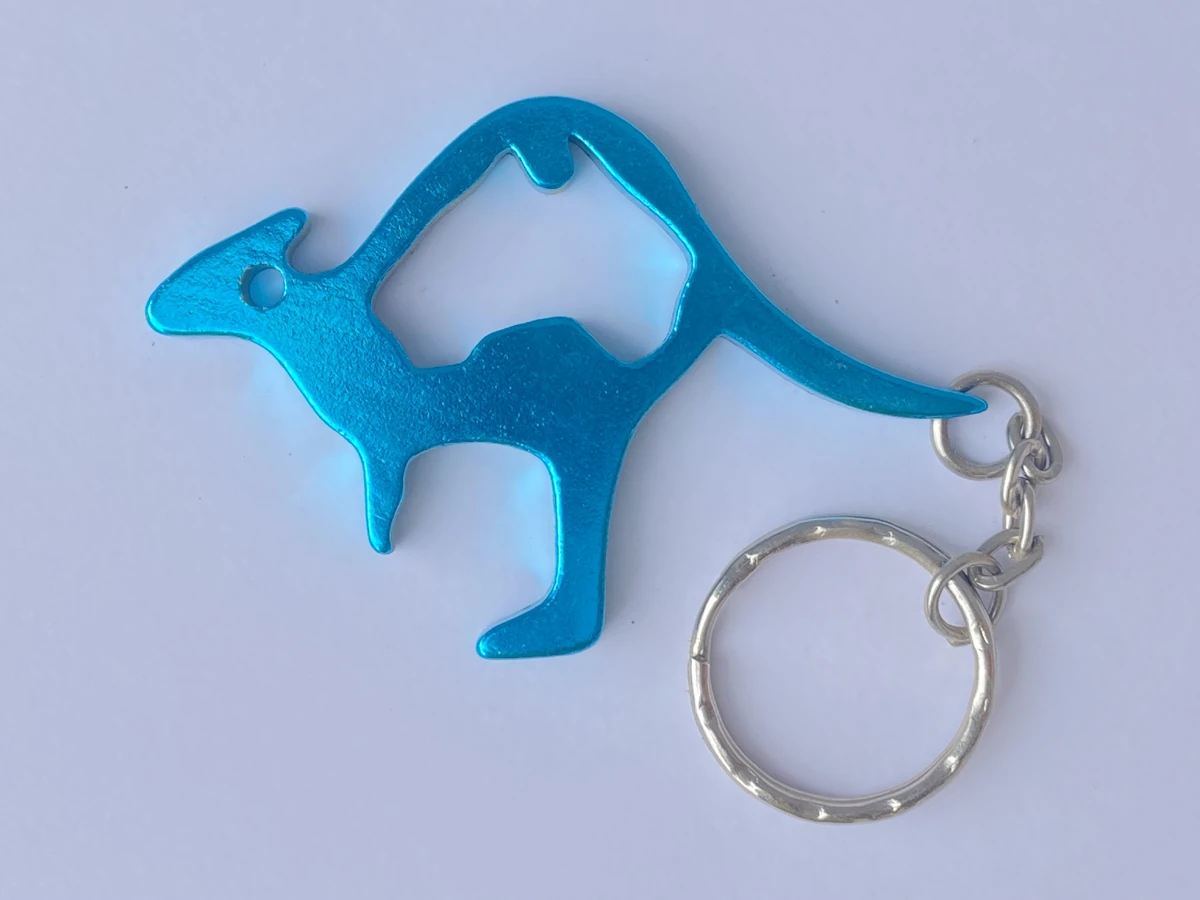 Kangaroo-shaped blue metal bottle opener | Bottle Openers Wiki | Fandom