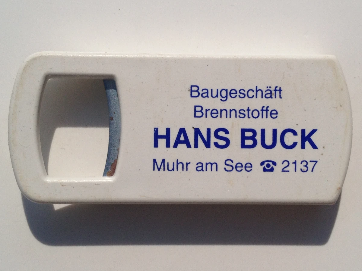 Baugeschäft Brennstoffe Hans Buck rectangle-shaped white plastic bottle ...