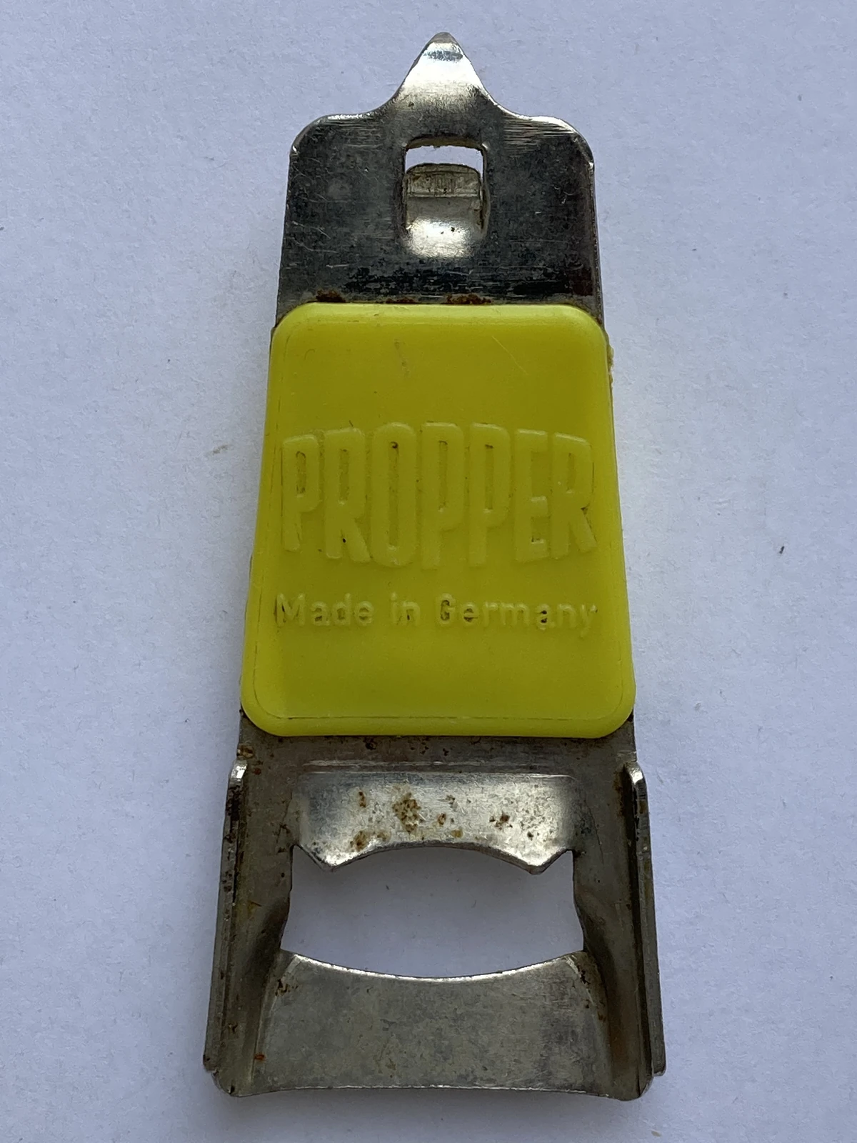 Propper bottle opener with small yellow plastic handle | Bottle Openers ...