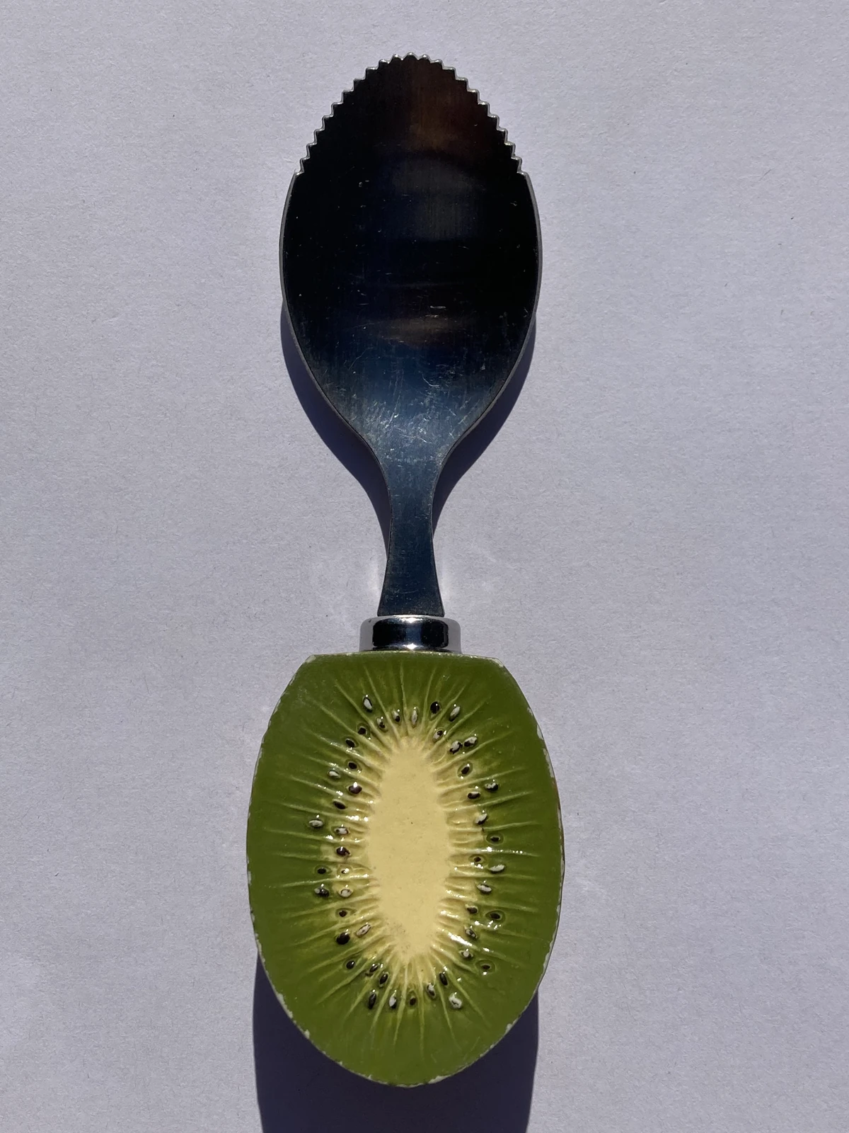Kiwi spoon with kiwi-shaped painted gypsum handle | Bottle Openers Wiki ...