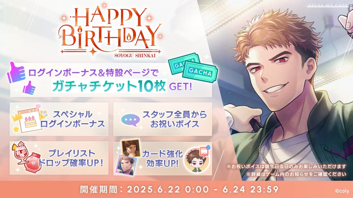 Soyogu Shinkai's Birthday (2nd) | Break My Case Wiki | Fandom