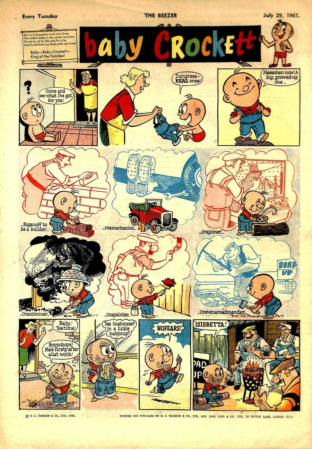 Baby Crockett (Beezer) | Albion British Comics Database Wiki | Fandom