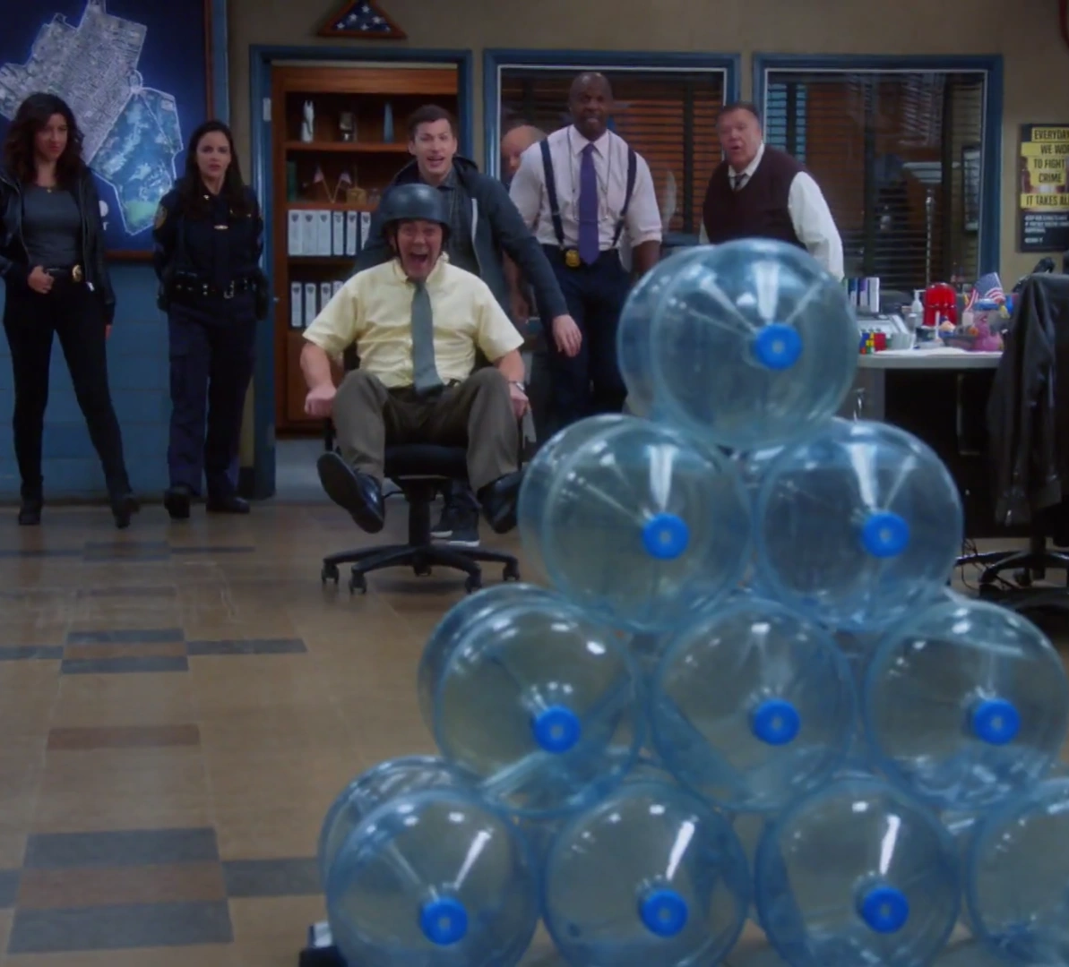 Boyle Bullpen Bottle Bowling | Brooklyn Nine-Nine Wiki | Fandom