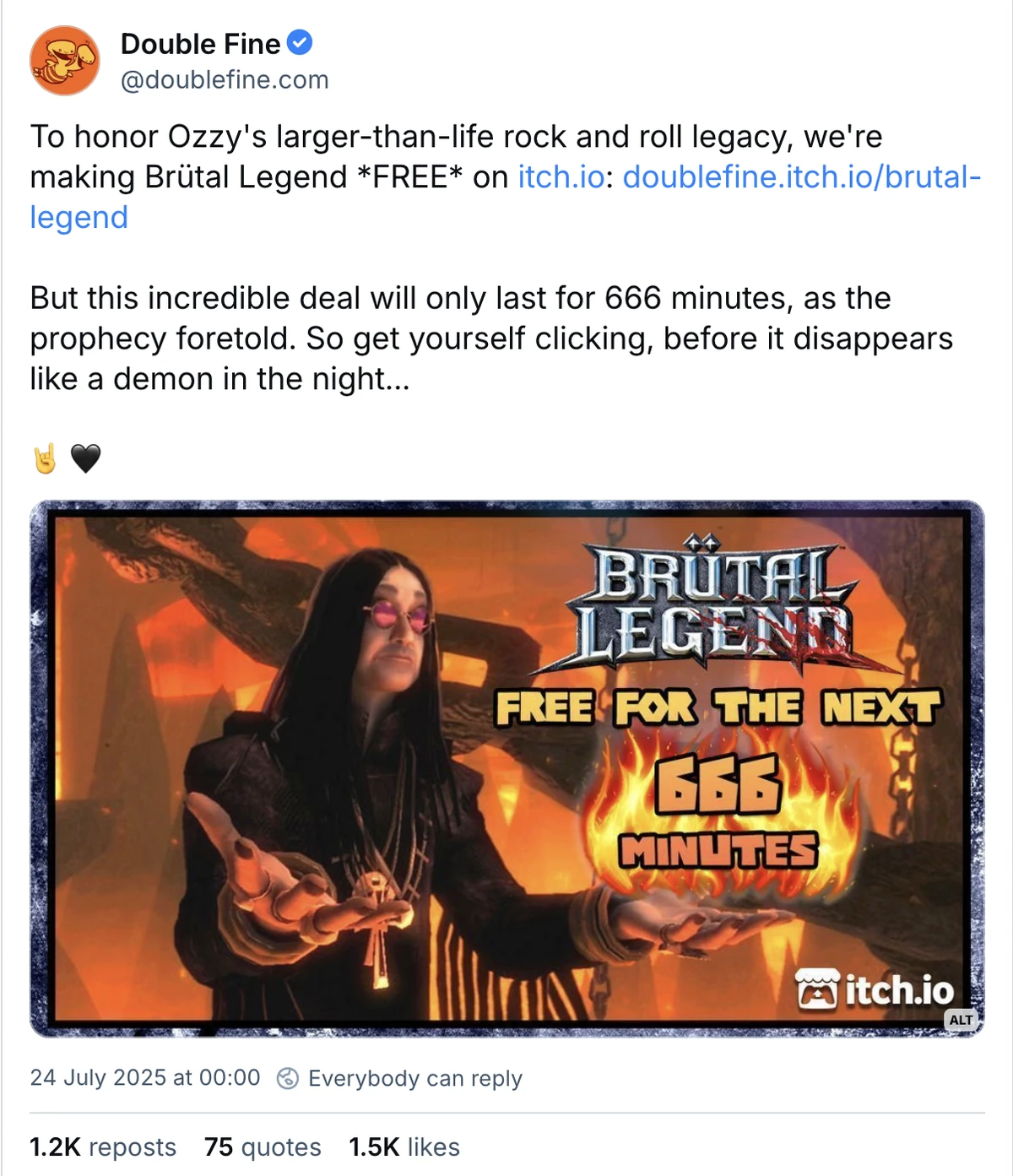 User blog:DaPower/Brütal Legend free for the next 666 minutes (as a ...