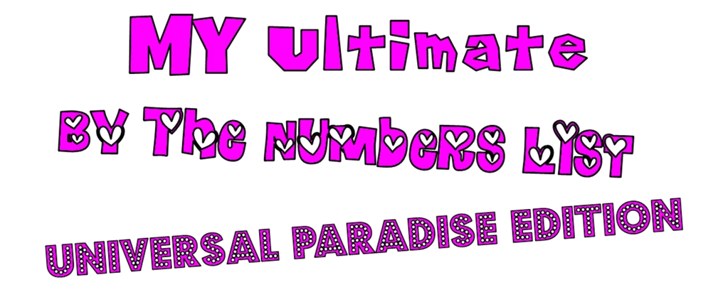 Daniel's Ultimate By The Numbers List - Universal Paradise Edition | By ...