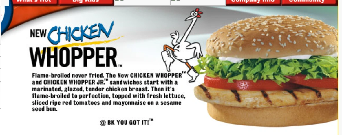 Chicken Whopper | Burger King Wiki | Fandom
