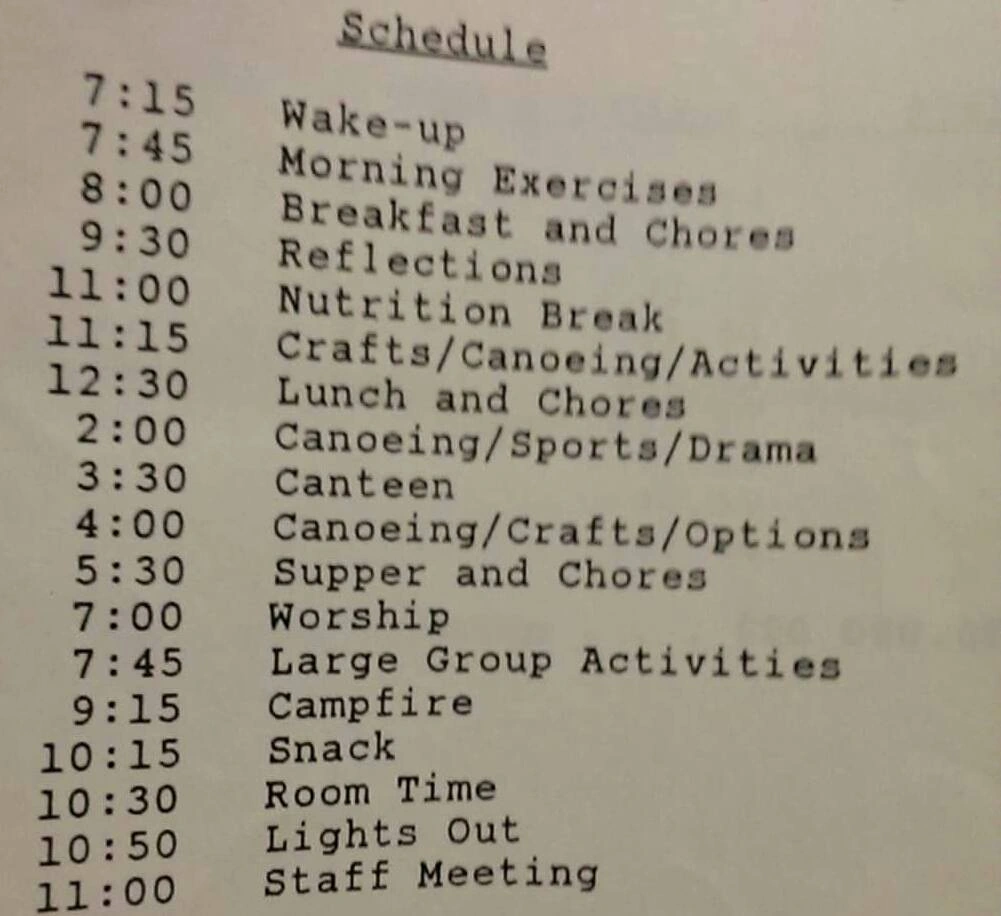 Schedule | Burry Heights Wiki | Fandom