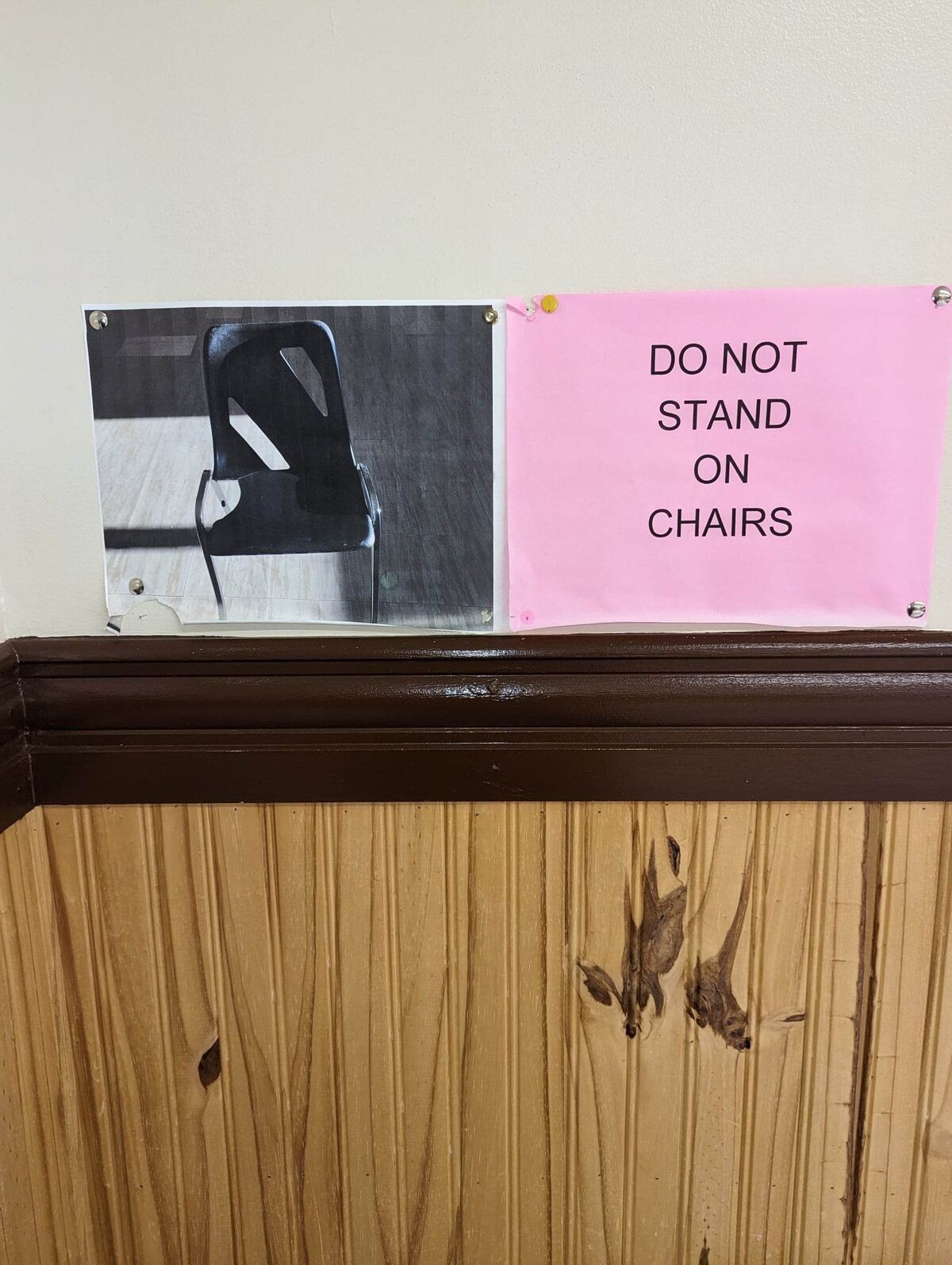 Do Not Stand On Chairs Sign | Burry Heights Wiki | Fandom