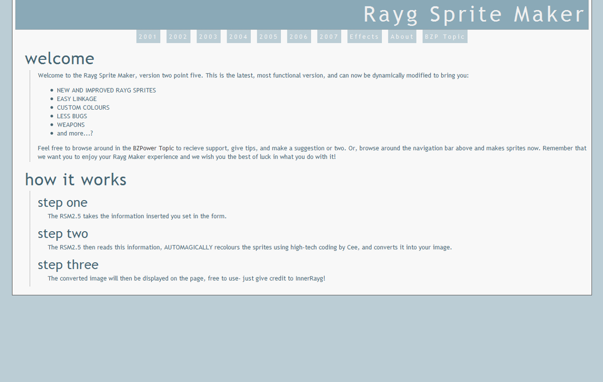 Rayg Sprite Maker | BZPower Comics Wiki | Fandom