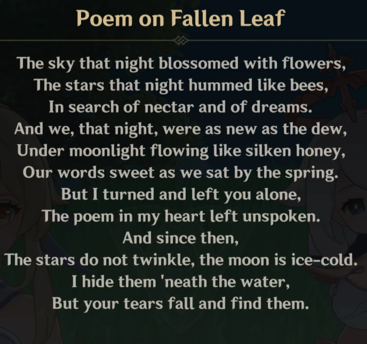Can we talk about the leaf poem | Fandom