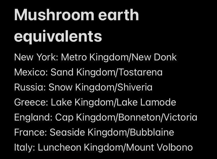 Here’s most of the Mario locations based on real places I could find so ...