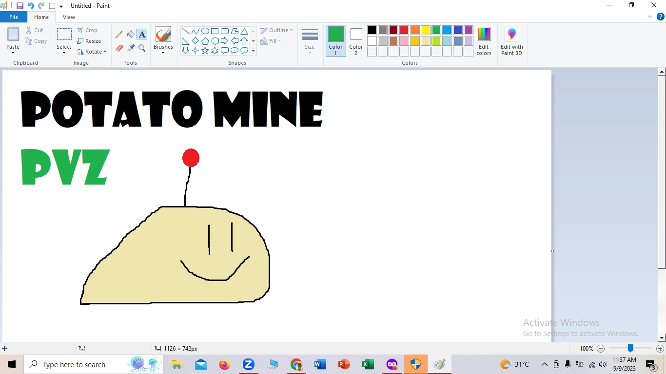 Potato Mine in MSPaint | Fandom
