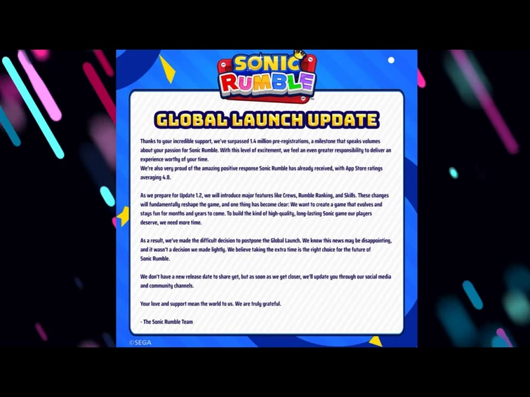 🚨BREAKING NEWS🚨‼️: Sonic Rumble Delayed To Unknown release date | Fandom