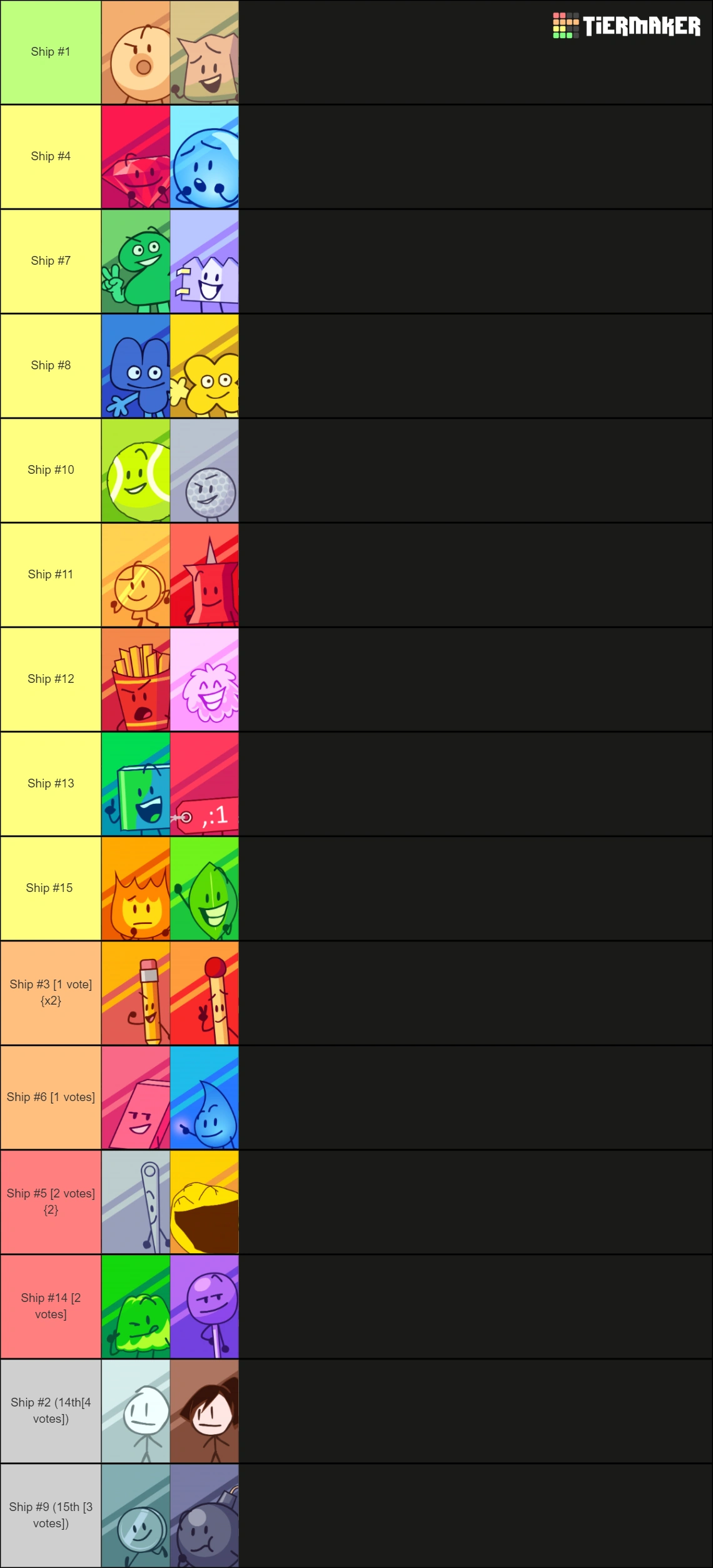 BFDI SHIP BATTLES #3 | Fandom