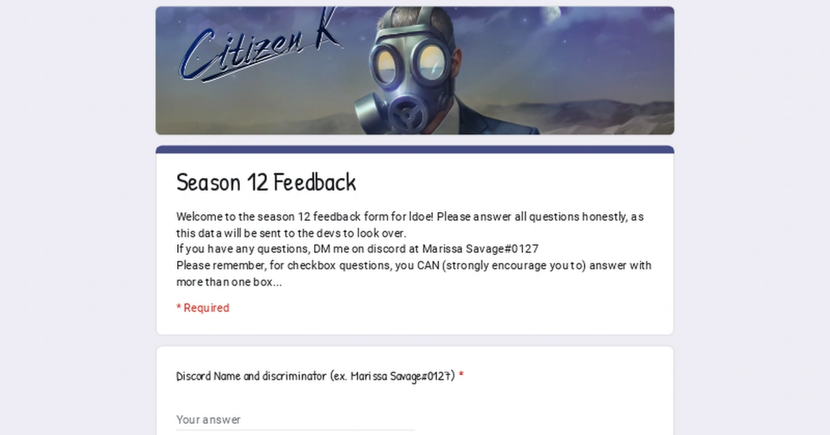LDOE Season 12 feedback form! | Fandom