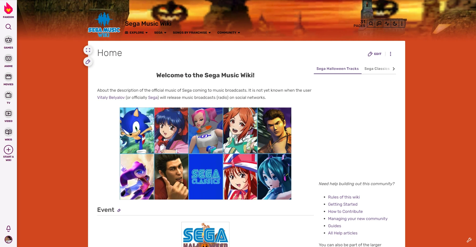 Sega Music Wiki: Halloween-themed design | Fandom