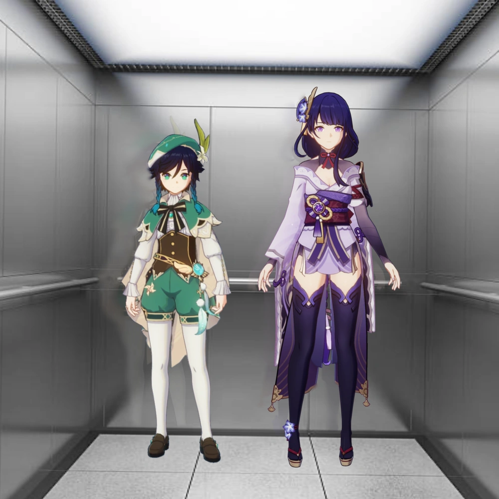 Venti and raiden in an elevator | Fandom