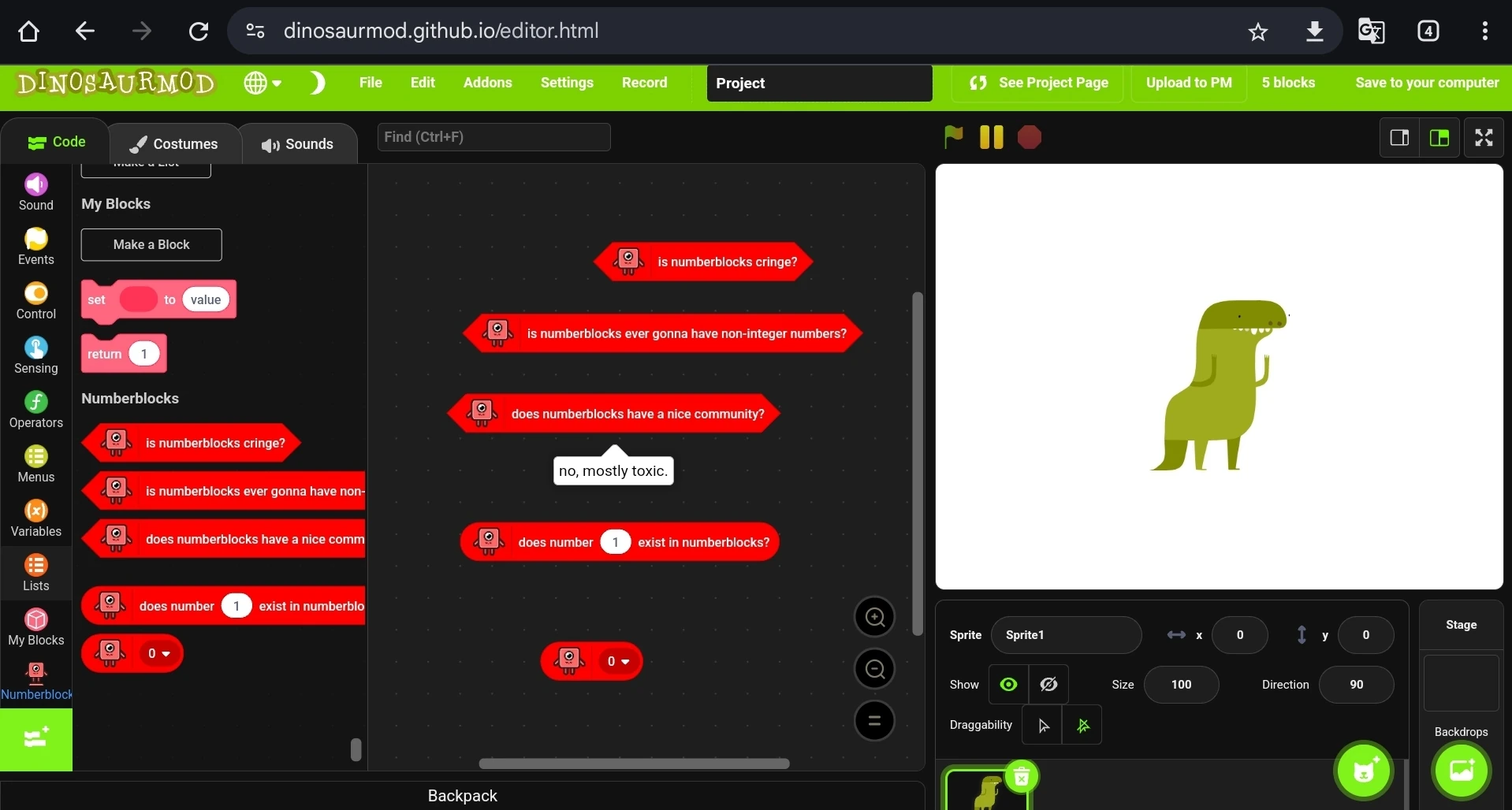 Dinosaurmod has a numberblocks extension? | Fandom