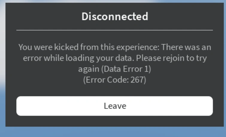 error while loading your data (data error 1) (error code: 267) | Fandom