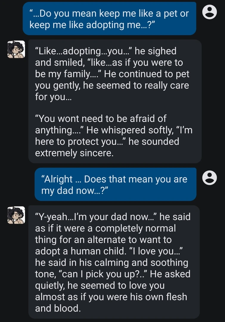 Got on Character AI, ended up getting adopted by an Alternate. | Fandom