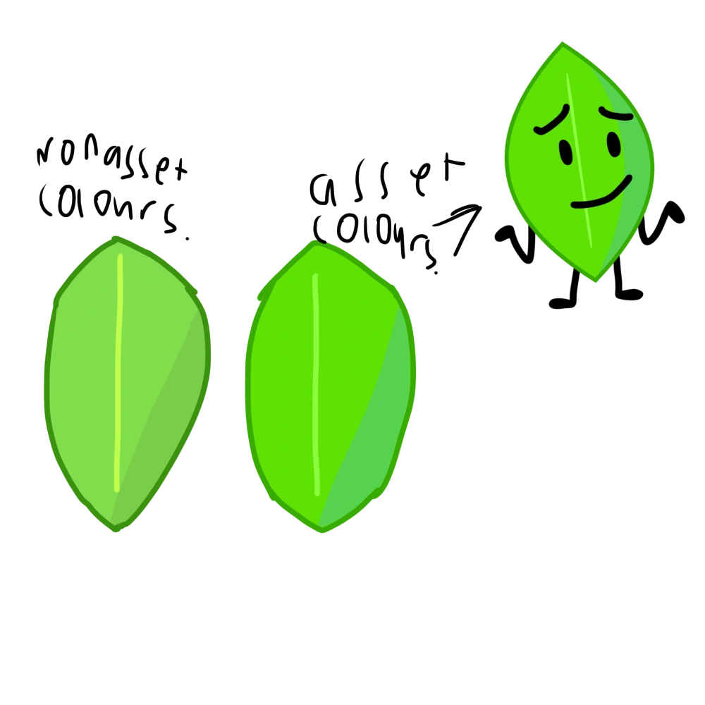 Tried to draw leafy using my own colours and the asset colours. | Fandom