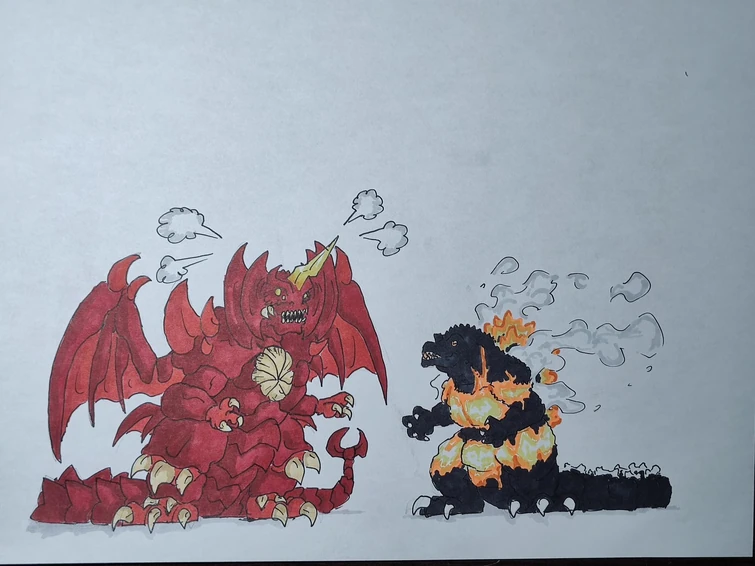 Godzilla v. Destoroyah Drawing/Sketch | Fandom