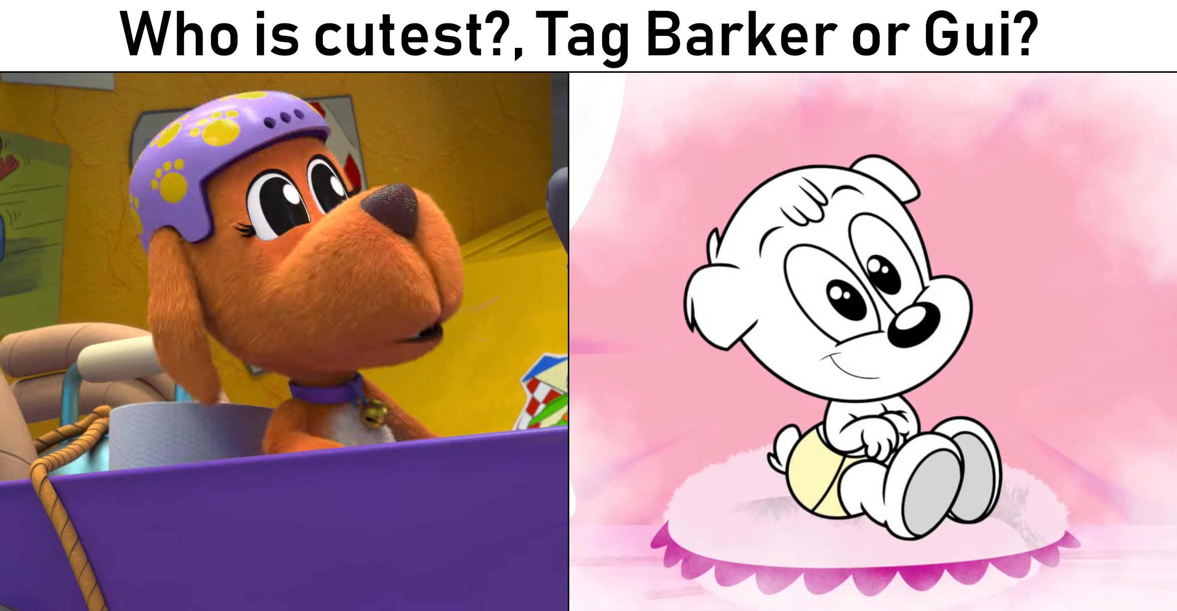 What is the very cute puppy? Tag Barker or Gui? and why? | Fandom