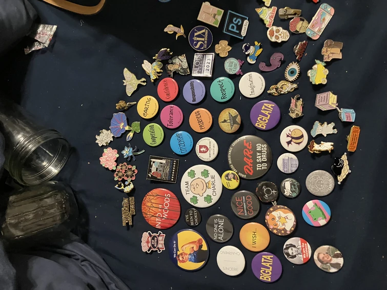 my pin collection im slowly growing