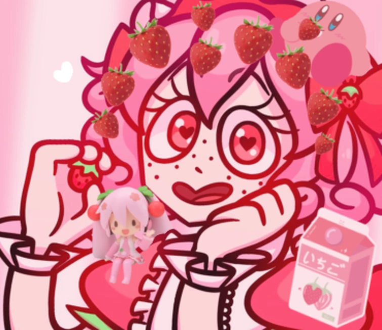 Made a pfp edit of Strawberry because she is pure and I love her a lot ...