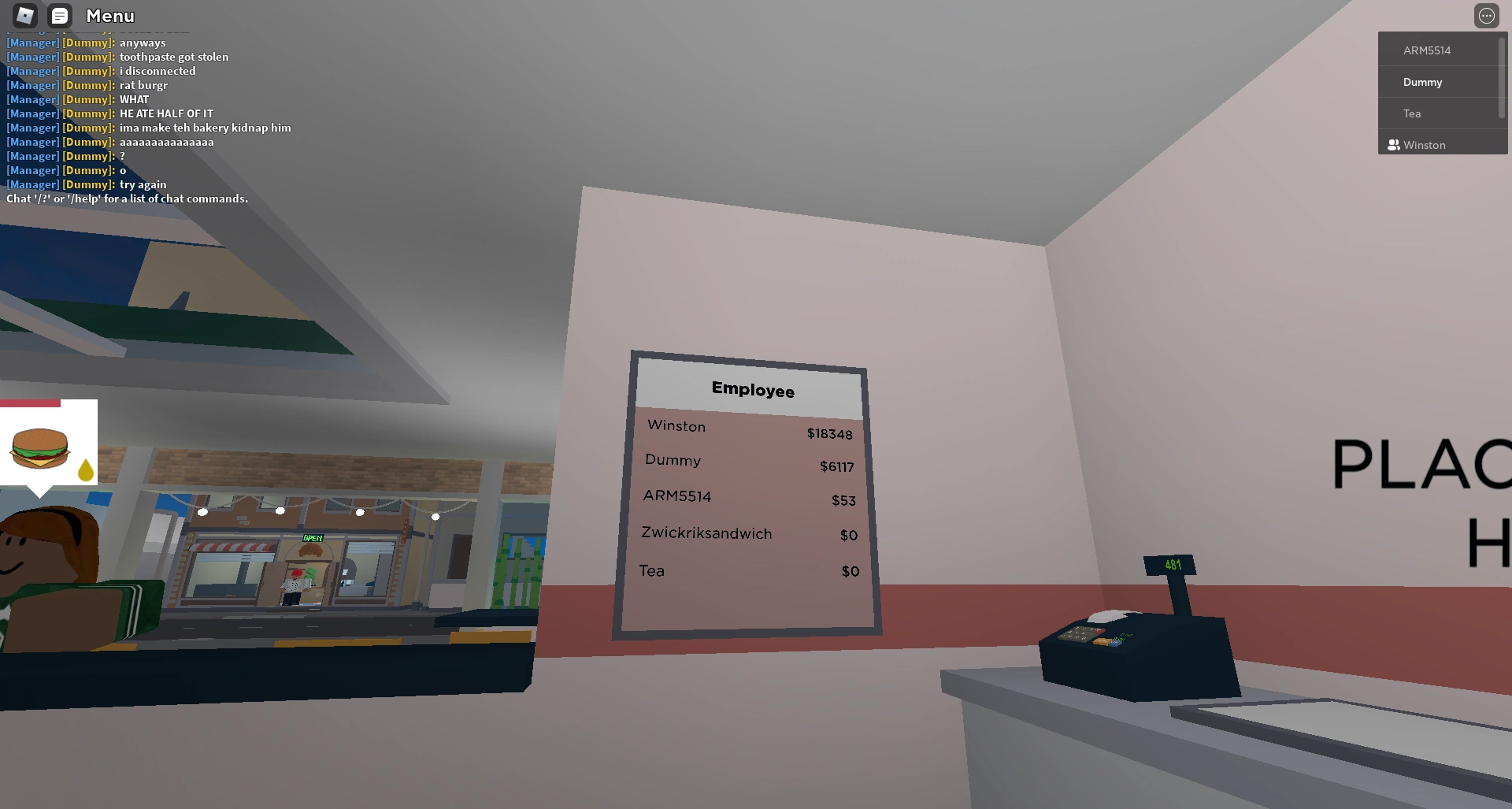 my friend (winston which is his display) has a bunch of money (18k ...