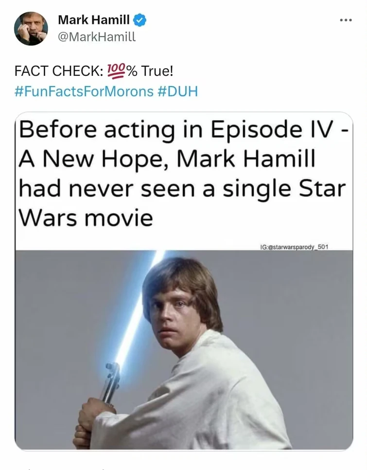 A random fact about Mark Hamill | Fandom