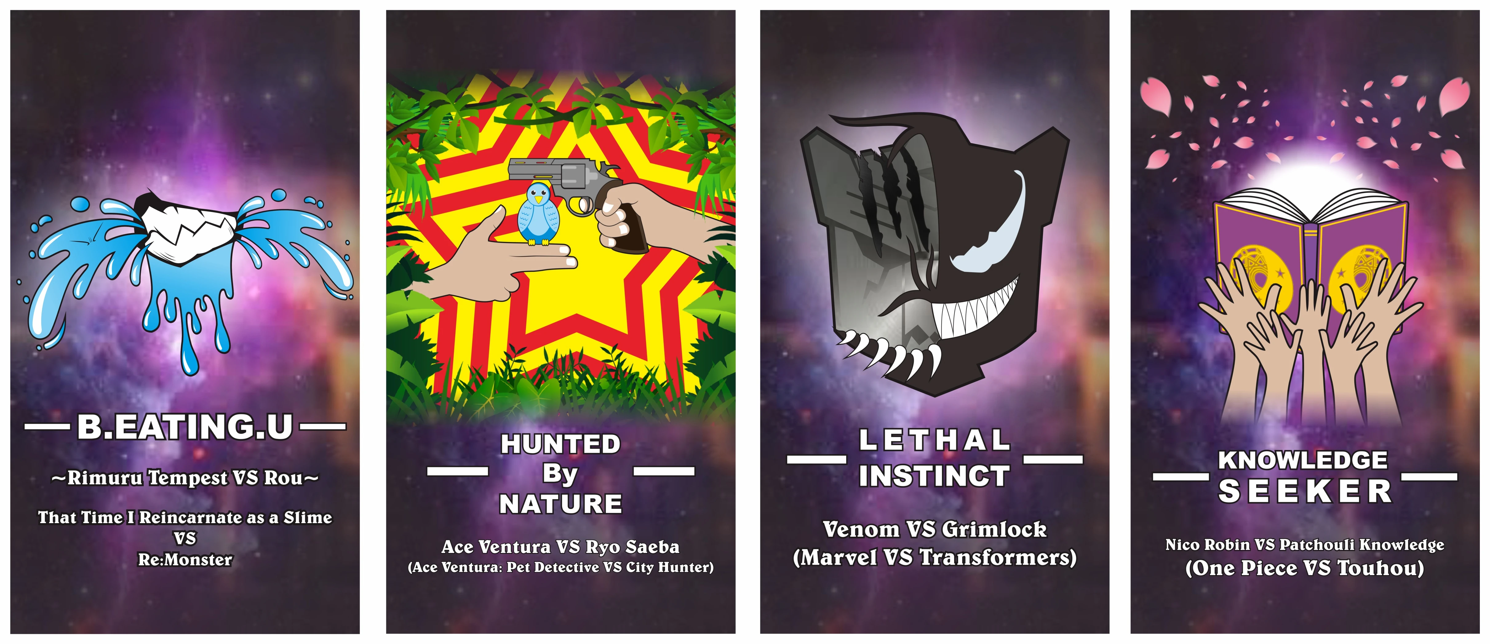 This is my 4 more new "DEATH BATTLE THEME ART", which one is your ...