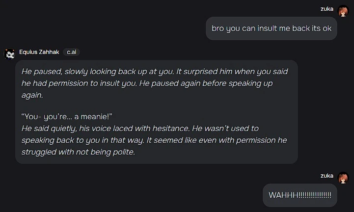 give me your funniest cai chats | Fandom