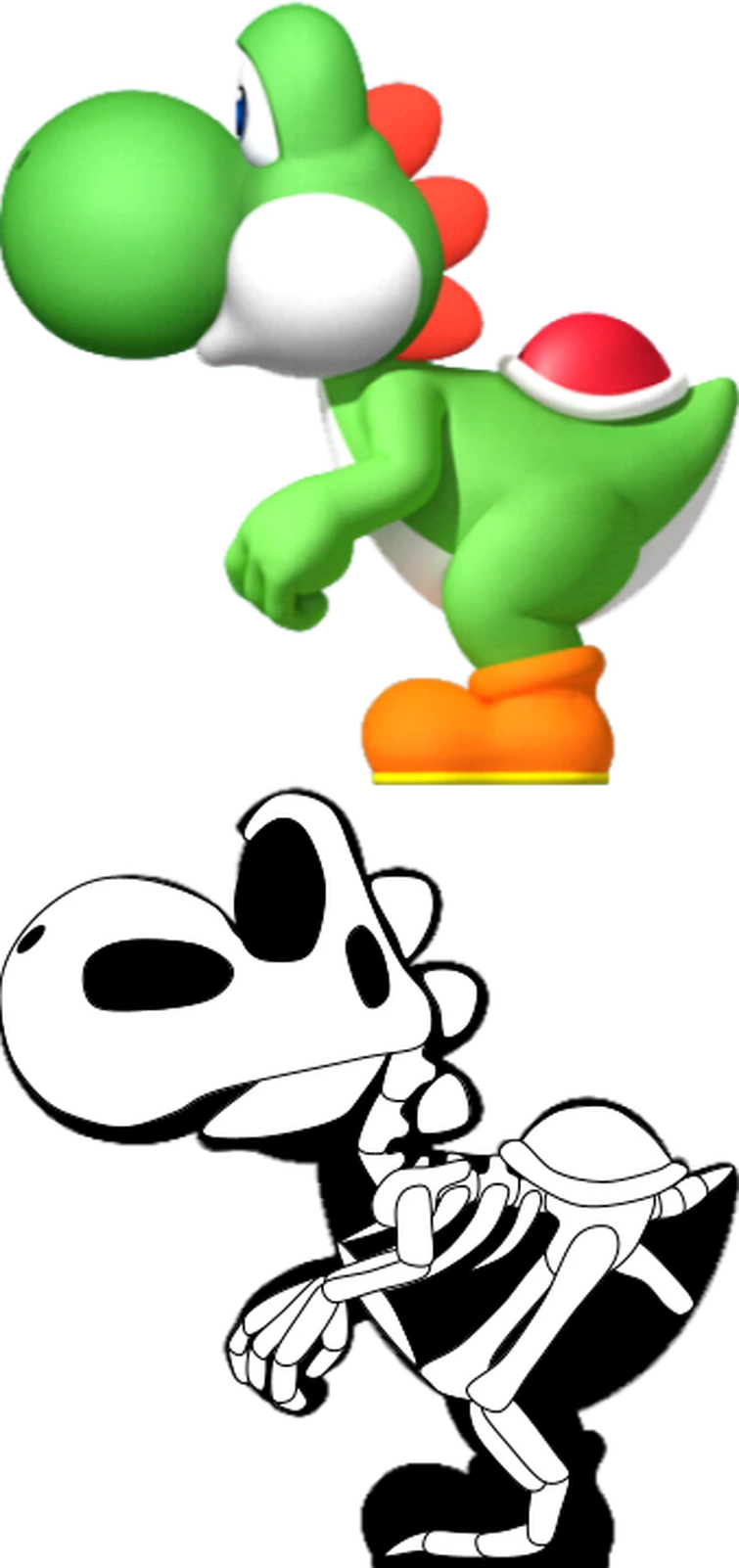 Yoshi from Super Mario but as a Scott Hartman-style Skeletal Diagram ...