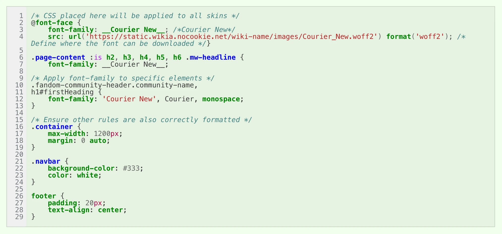 Hey guys, I wanna import a font on my wiki, but the code isn’t working. Please help! | Fandom