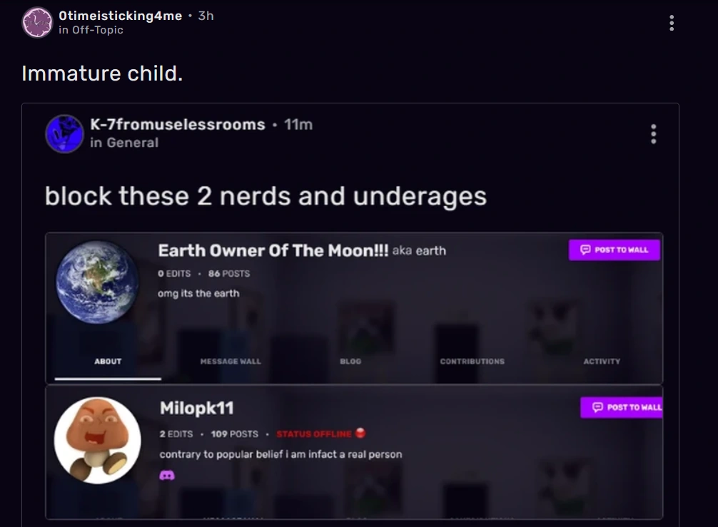 someone is calling me a child | Fandom