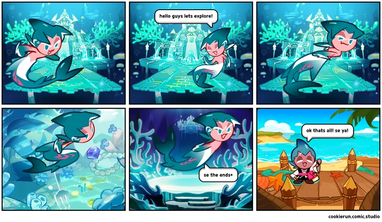 Sorbet shark cookie explores the ocean. | Fandom