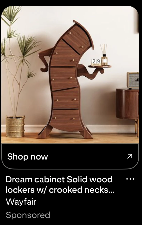 this drawer looks like it has an attitude. never buying. it will insult ...