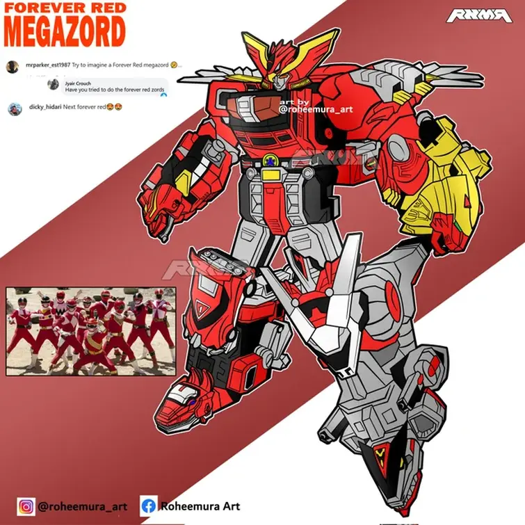 forever red megazord by roheemura_art | Fandom