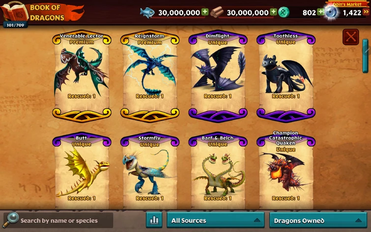 My Rise of Berk dragon collection (a How to Train Your Dragon mobile ...