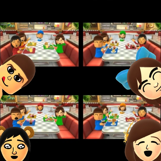 Me & my most favorite miis are having something to eat | Fandom