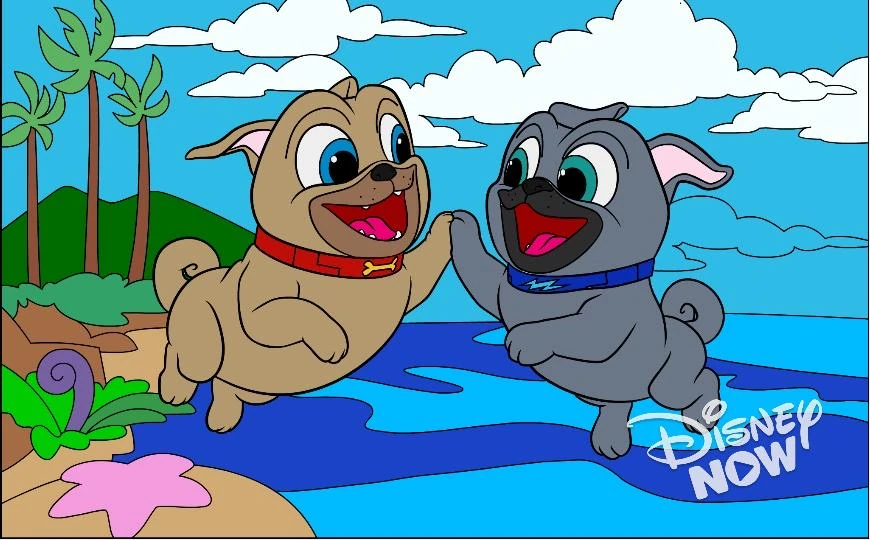 I colored Rolly and Bingo in Puppy Dog Pals from the Color Splash! | Fandom