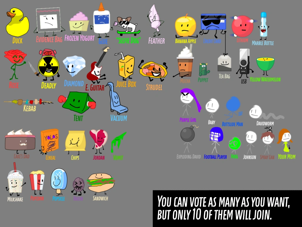 BFDI Mini Cast - Voting | Fandom
