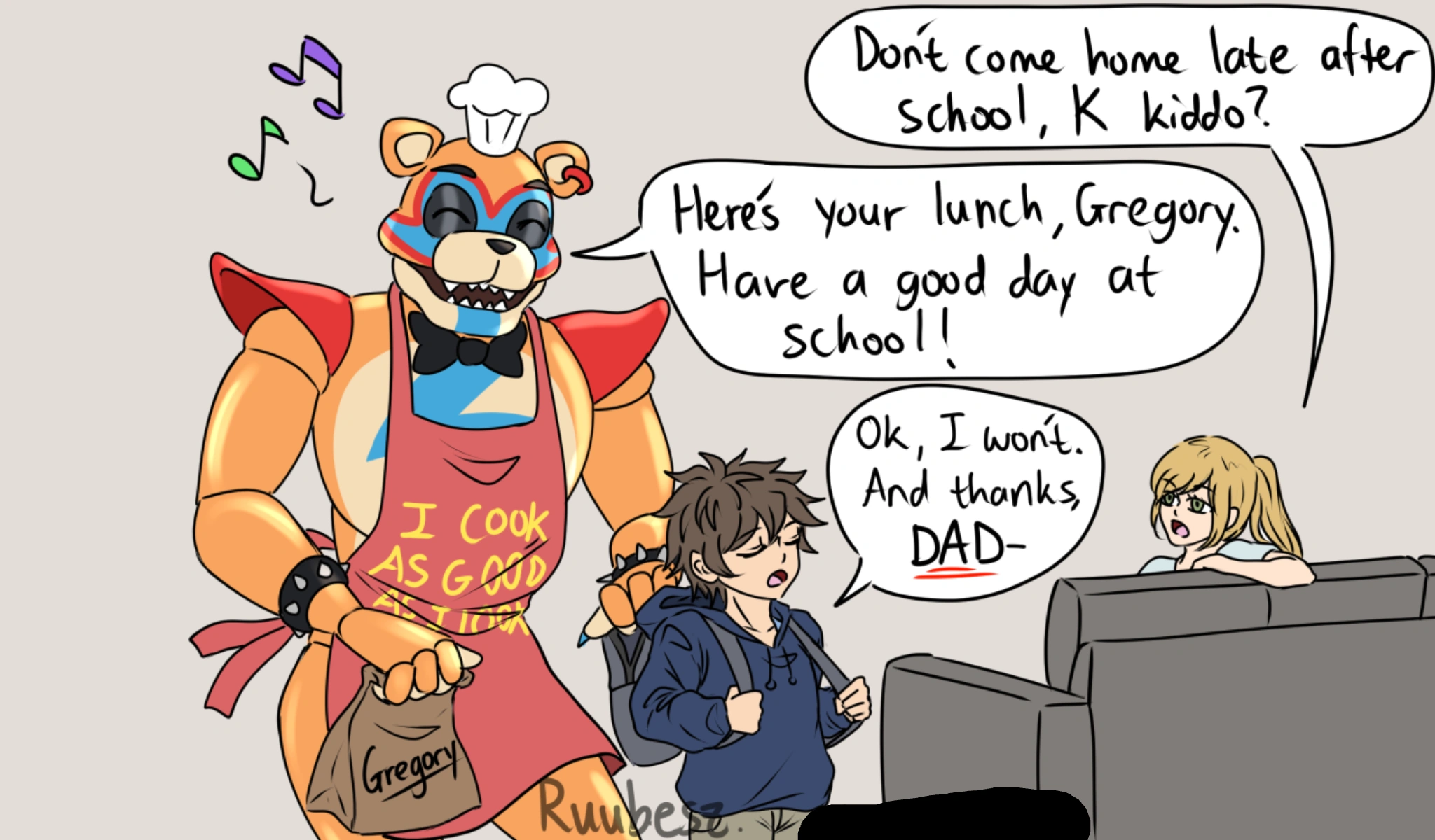 Gregory calls Freddy DAD!!!!!!!!!! (credit to procrastination) | Fandom