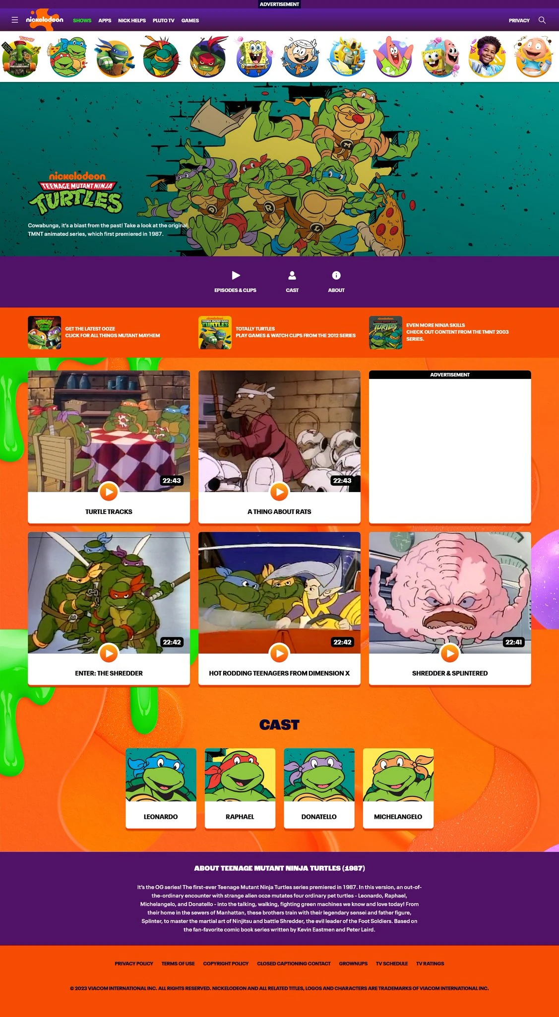 Nick app added TMNT (1987) AND TMNT (2003) pages | Fandom