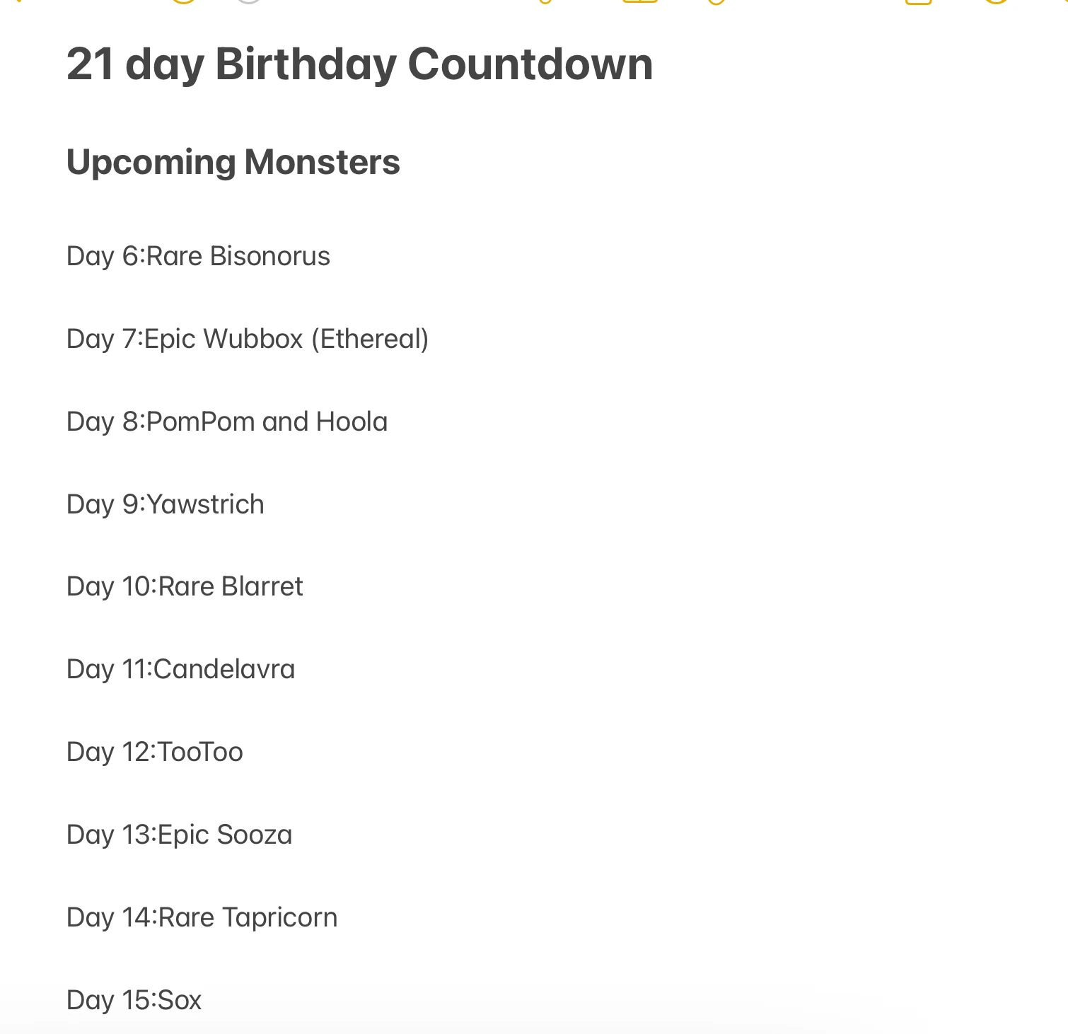 Upcoming monsters for the Birthday Countdown | Fandom