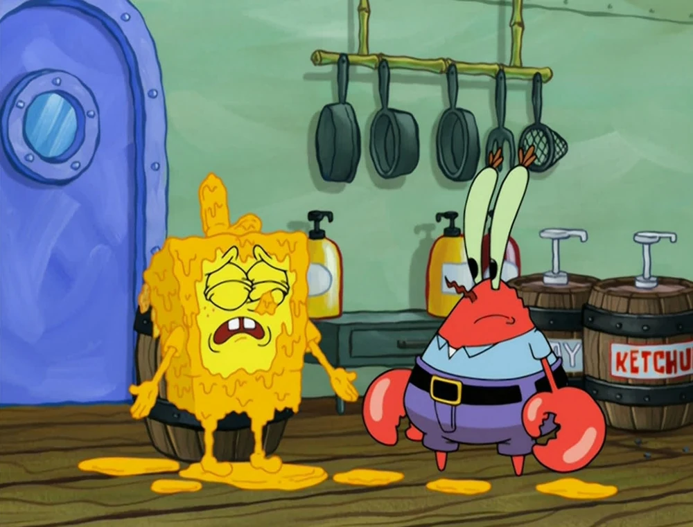 What is SpongeBob covered in? (Wrong answers only) | Fandom