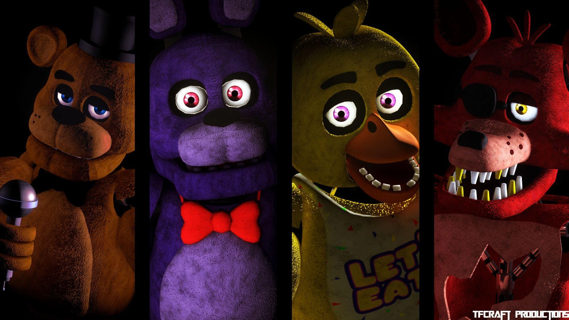 So i found this pretty cool image of Freddy,Bonnie,Chica,Foxy | Fandom